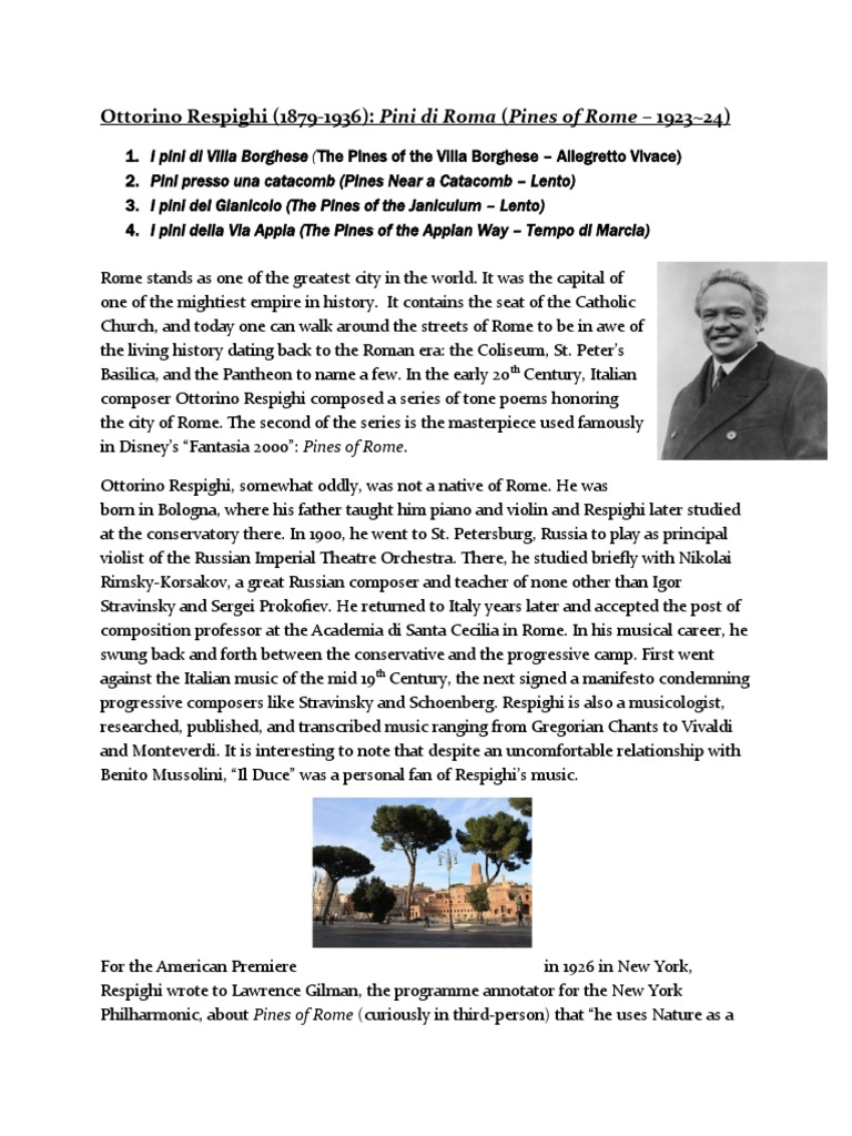 Analysis of Respighi's Pines of Rome | PDF | Classical Music | Compositions