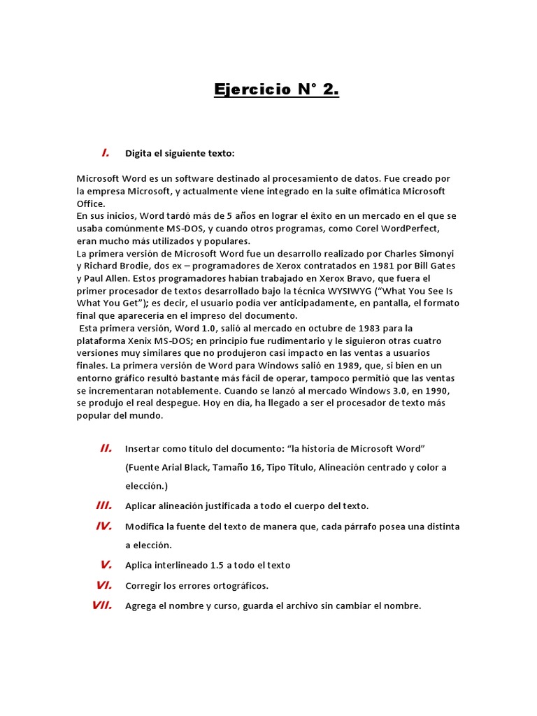 Word Ejercicio 2 PDF | PDF