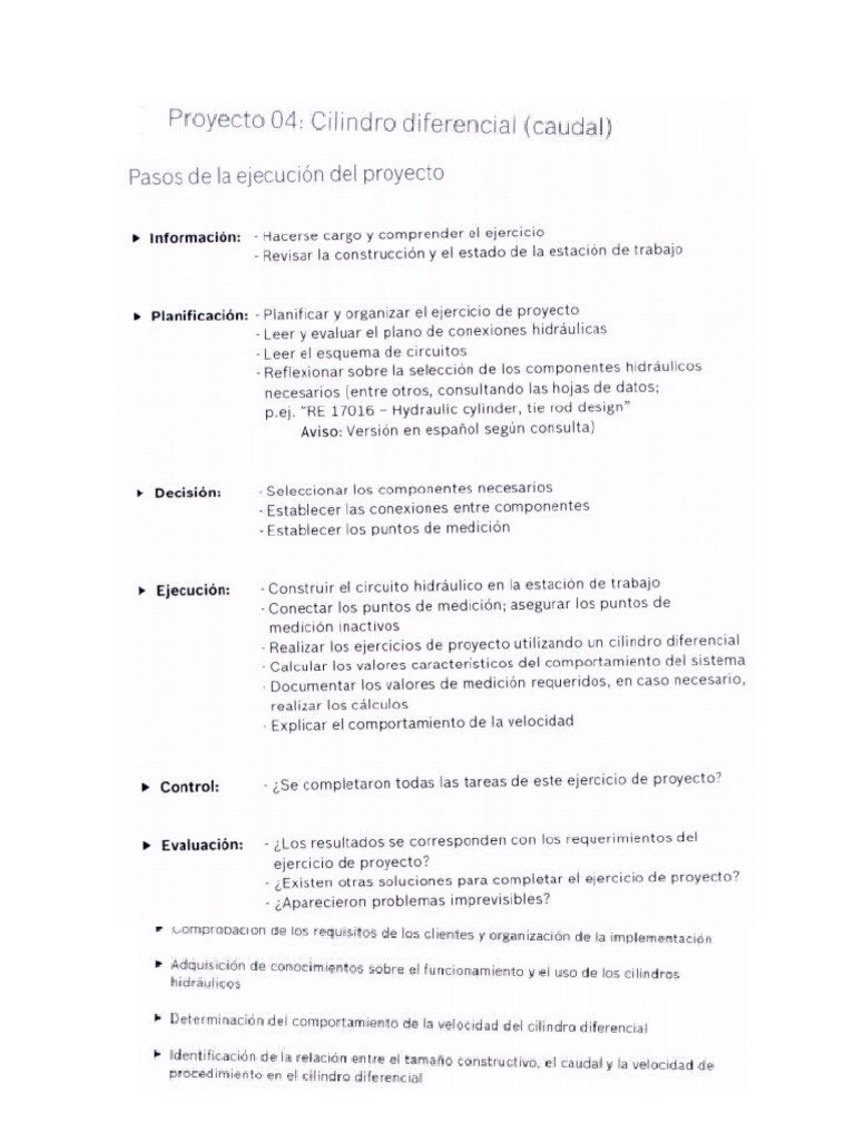 Proyecto 4 Cilindro Diferencial Caudal | PDF