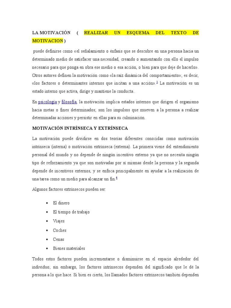 LA Motivacion Esquema | PDF | Motivación | Motivacional