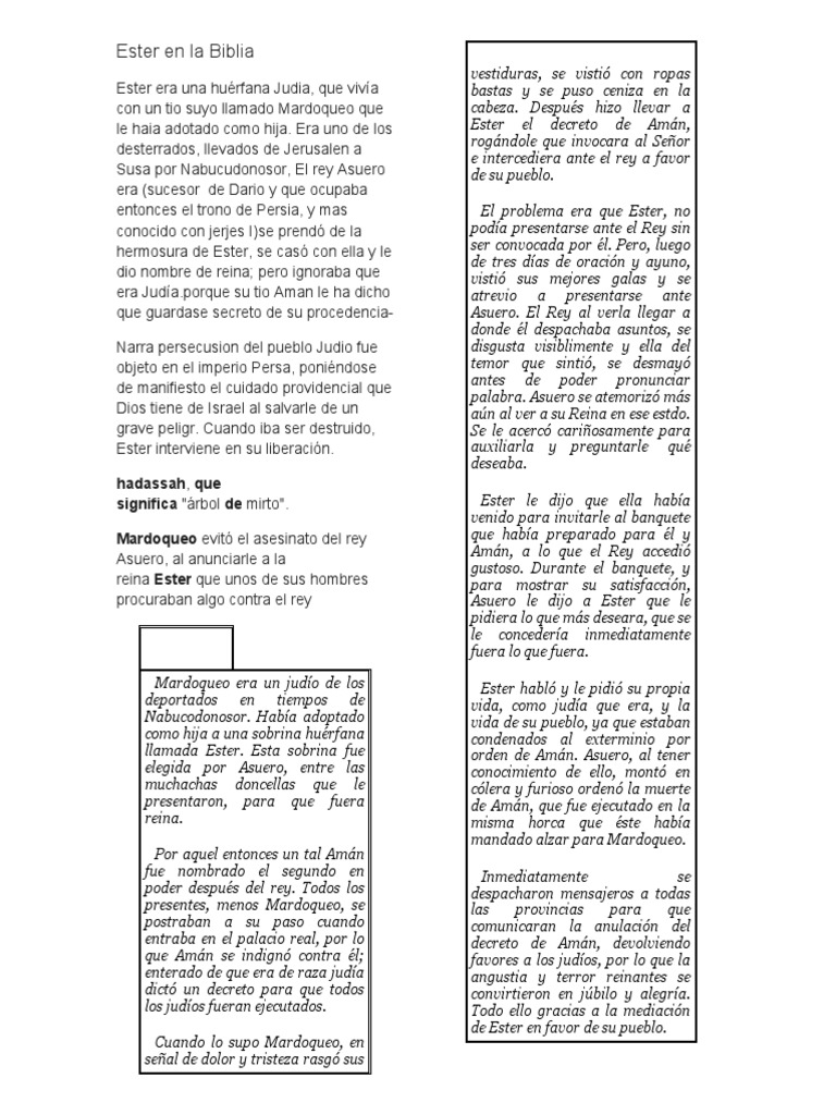 Qué Significa Ester en La Biblia | PDF | Esther | Religión y creencia