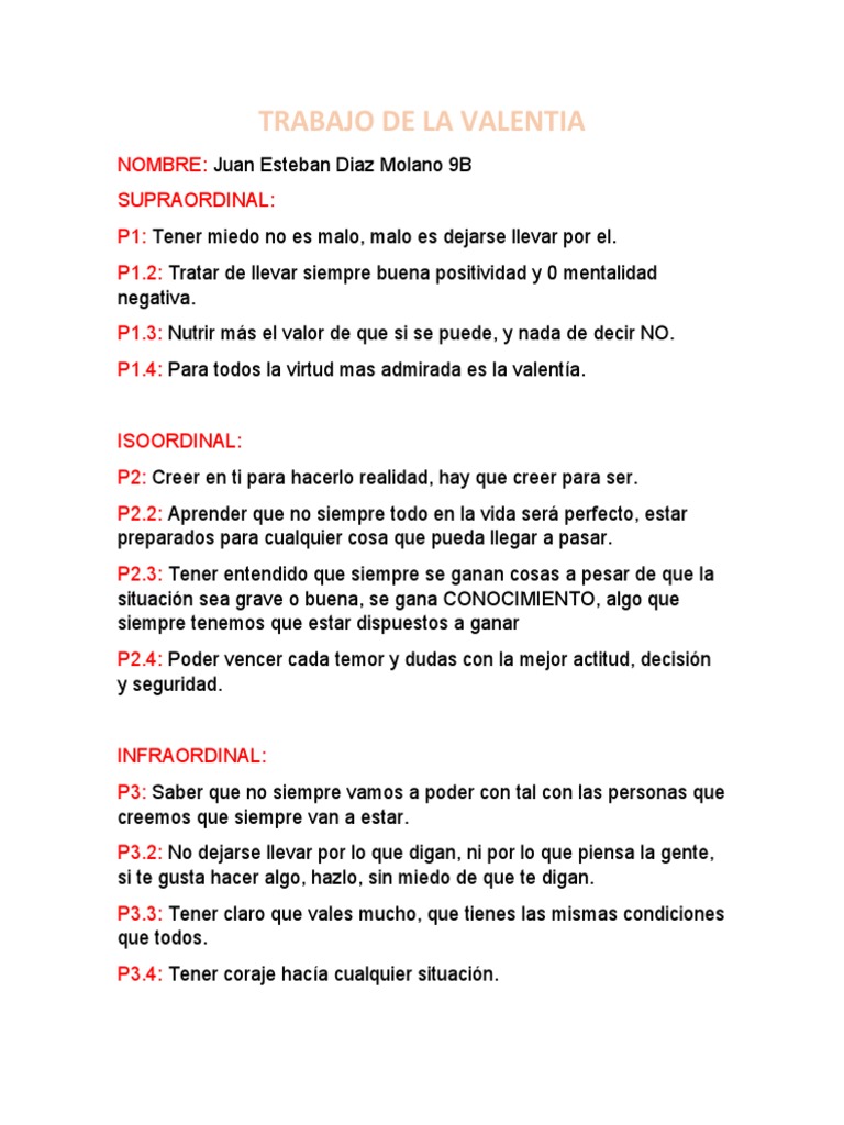 Trabajo de La Valentia | PDF