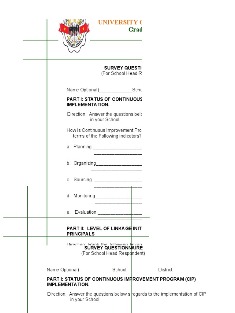 Assessing Continuous Improvement Program Implementation and School ...