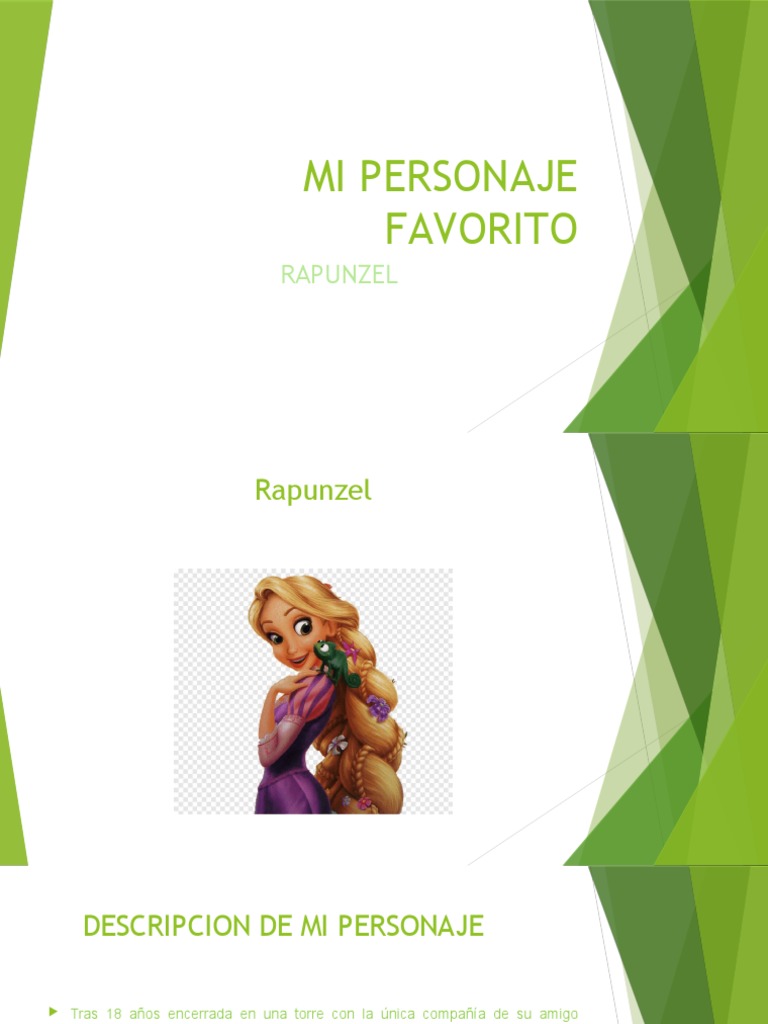 Rapunzel: Descripción de un Personaje Favorito | PDF | Ficción general