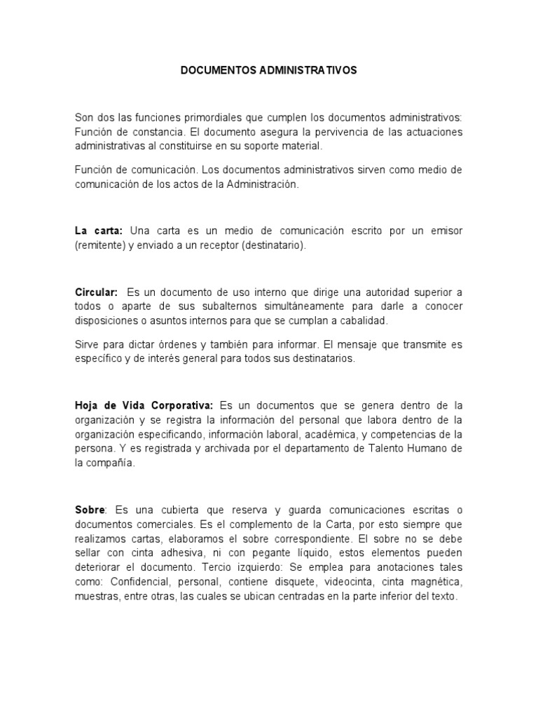 Documentos Administrativos | PDF | Documento | Comunicación