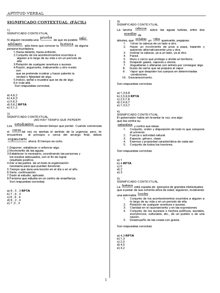 Significado Contextual Fácil | PDF | La risa | Aprendizaje