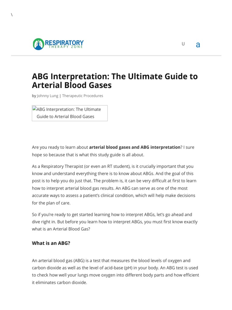 ABG Interpretation The Ultimate Guide Toarterial Blood Gases PDF | PDF ...
