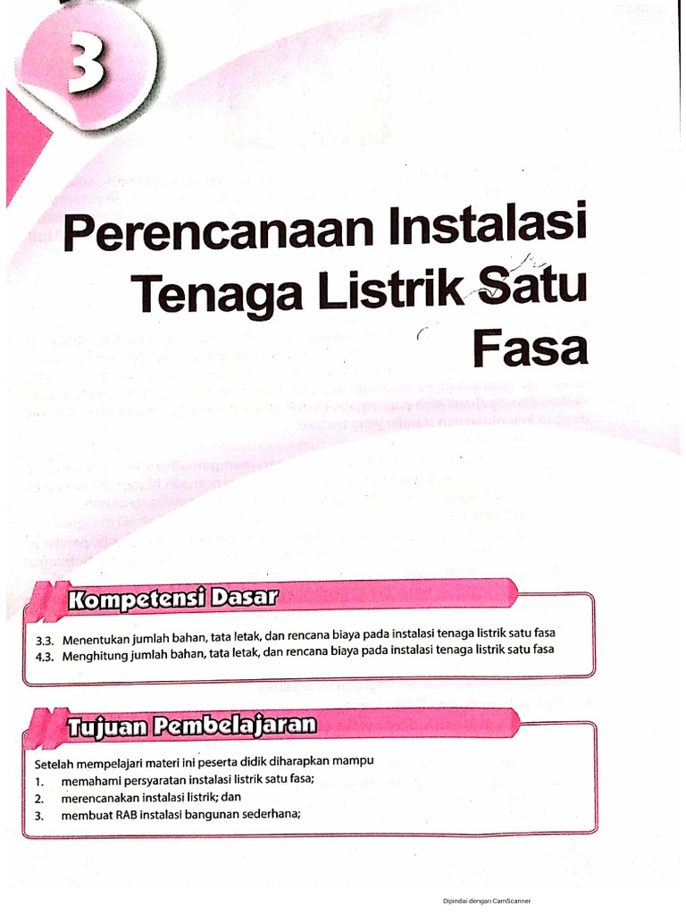 Materi Itl Perencanaan Instalasi Tenaga Listrik Satu Fasa | PDF