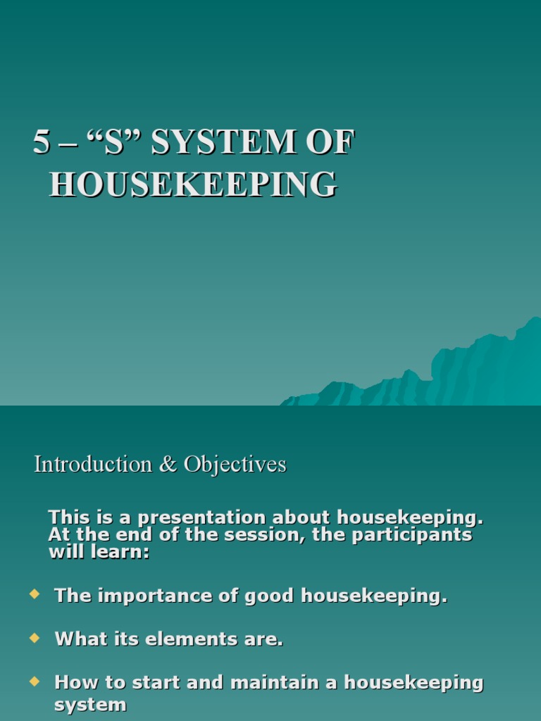 5 - "S" System of Housekeeping | PDF | Housekeeping | Business