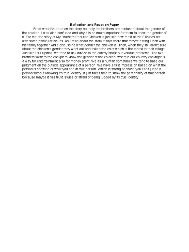 Reflection and Reaction Paper | PDF