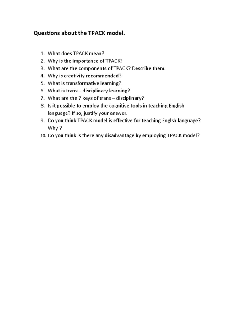 Understanding the TPACK Model in Education | PDF