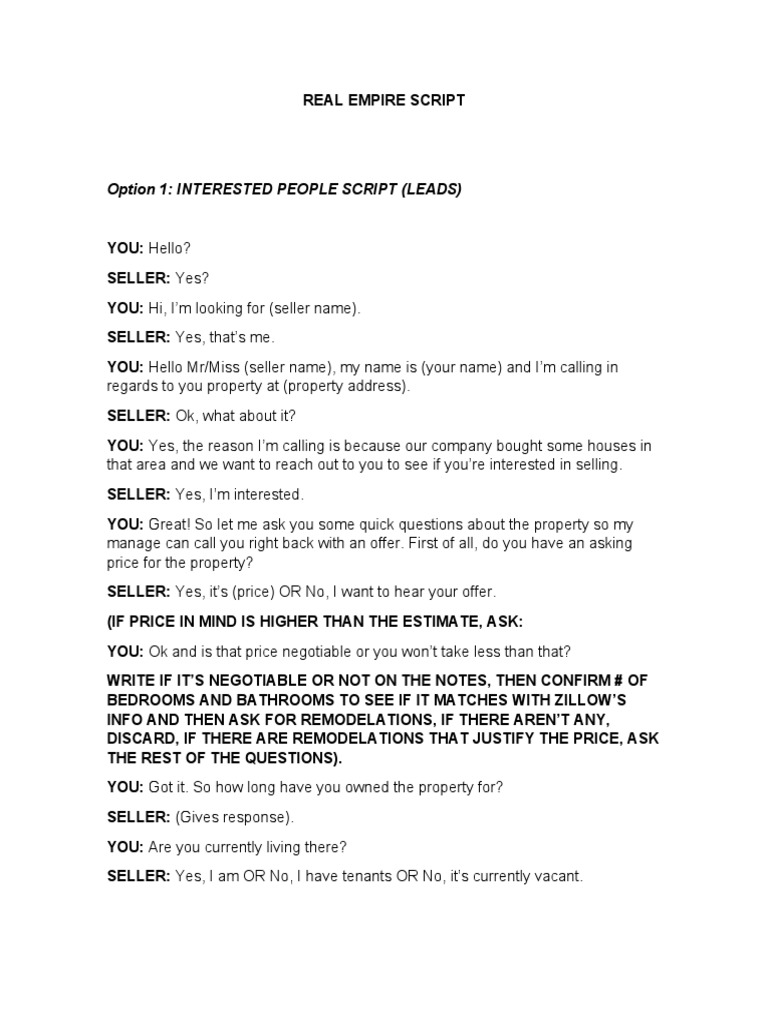 New Script | PDF | Real Estate Broker | Estate Agent