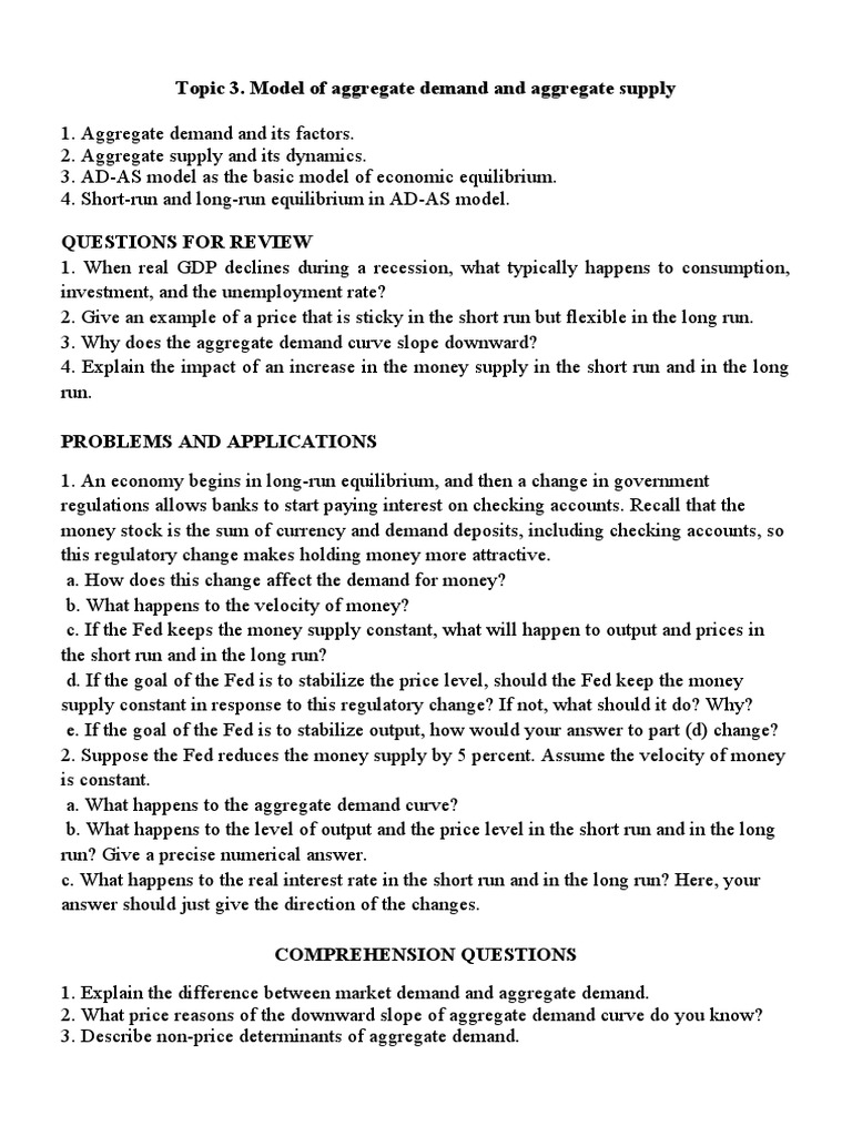 Extra Materials To Topic3 | PDF | Aggregate Demand | Supply (Economics)