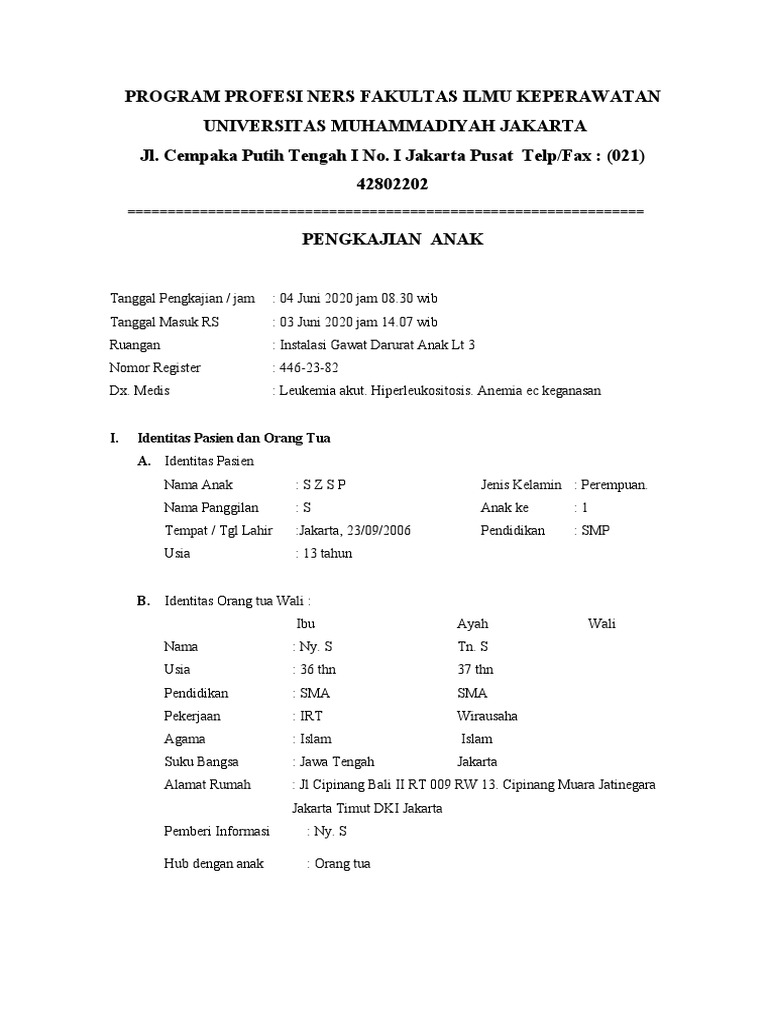 Askep Anak Leukimia | PDF