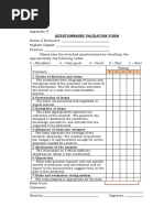 Validation Sheet For Research Questionnaire | PDF