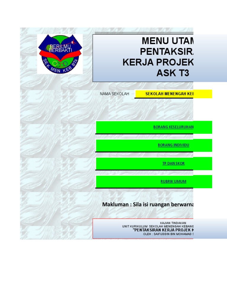 Kerja Projek KSSM ASK Ting 3 2019 | PDF