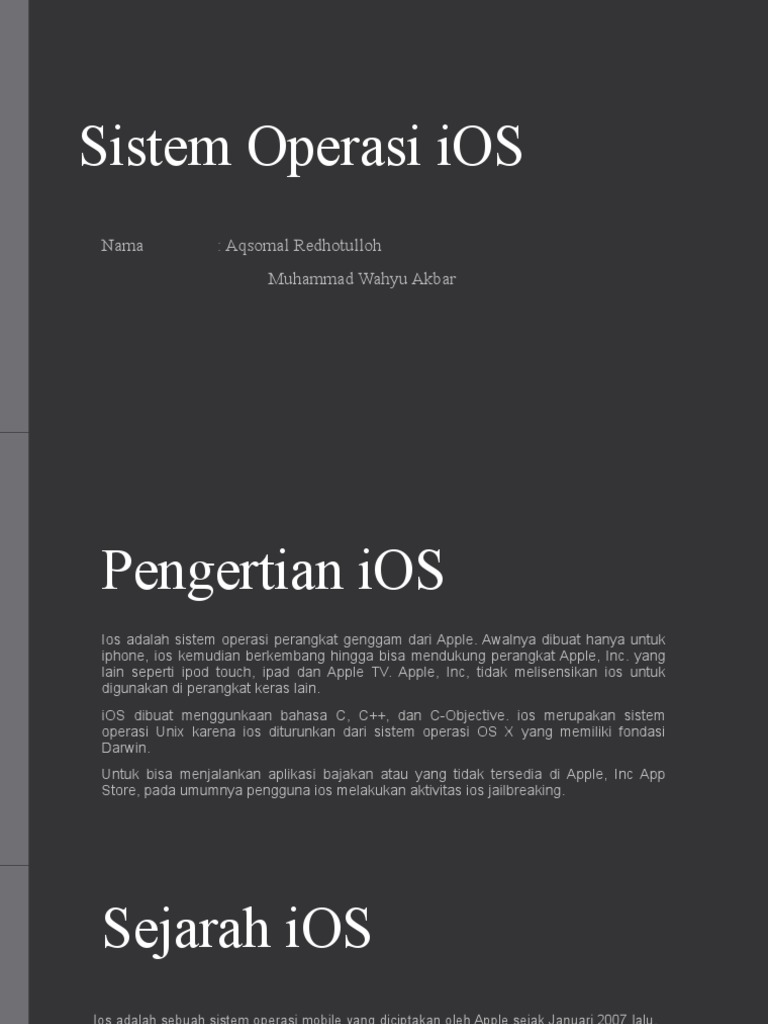 Sistem Operasi Ios | PDF