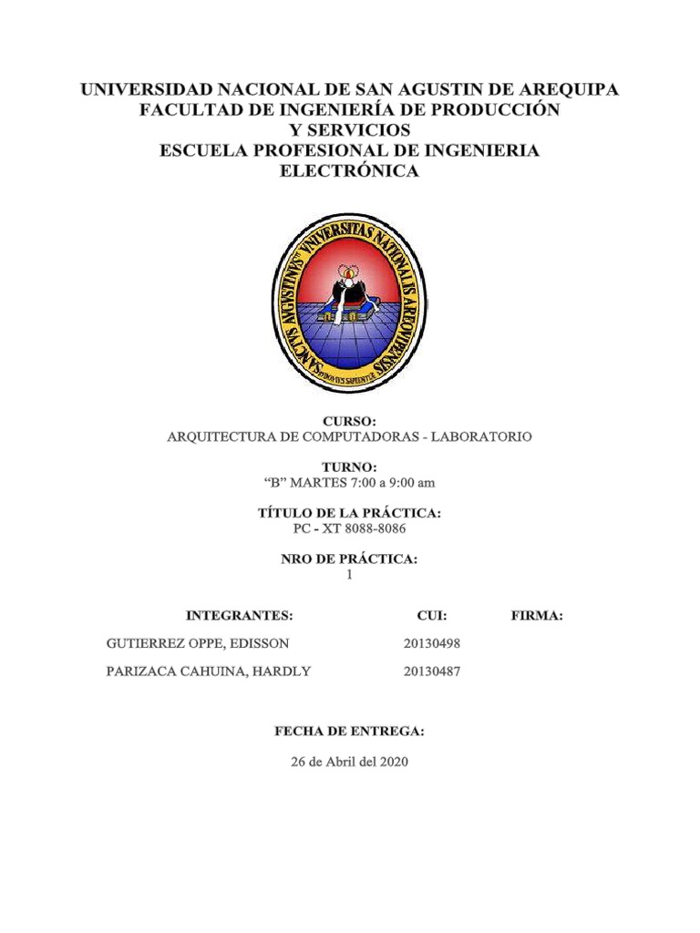 Hardware PC XT 8088 8086 - GUTIERREZ - PARIZACA PDF | PDF | Ingeniería ...