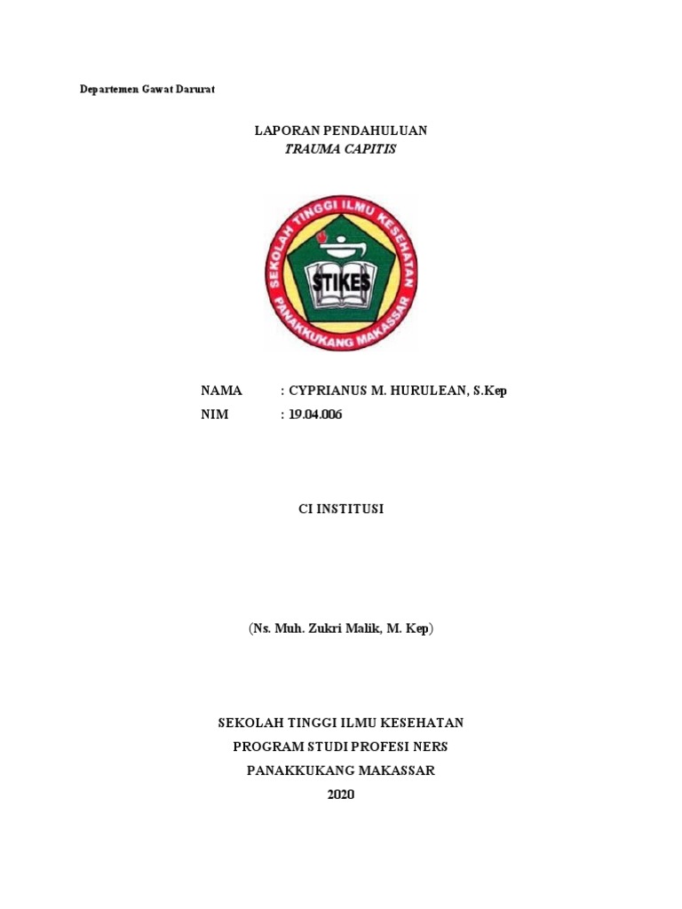 Trauma Capitis: Definisi dan Penanganan | PDF