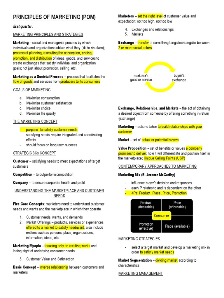Second Semester Principles of Marketing PDF | PDF | Market Segmentation ...