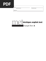 Michigan English Test Sample Questions | PDF | Tests | Test (Assessment)