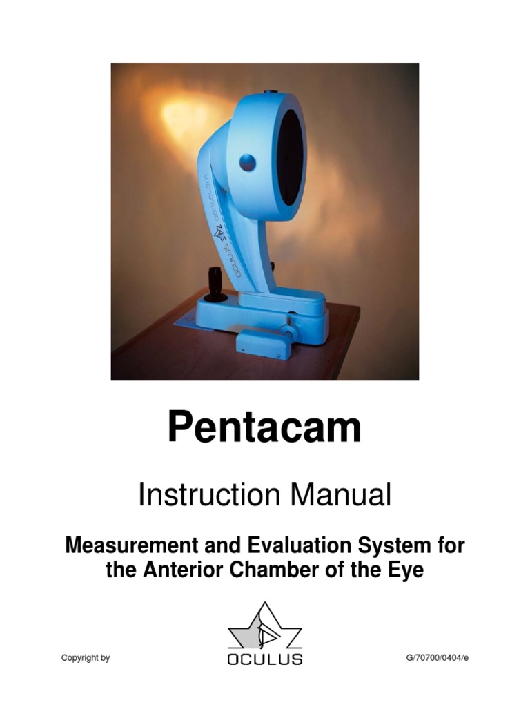 Pentacam: Instruction Manual | PDF | Backup | Camera