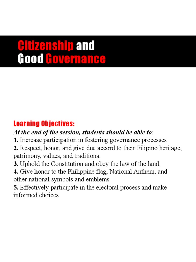Citizenship and Good Governance Guide | PDF | Rights | Search And Seizure