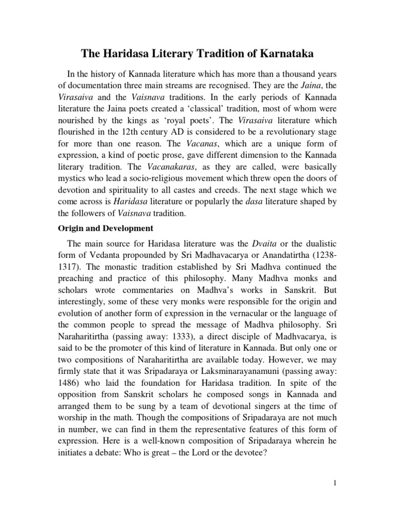 Haridasa Tradition | Jainism | Religion And Belief