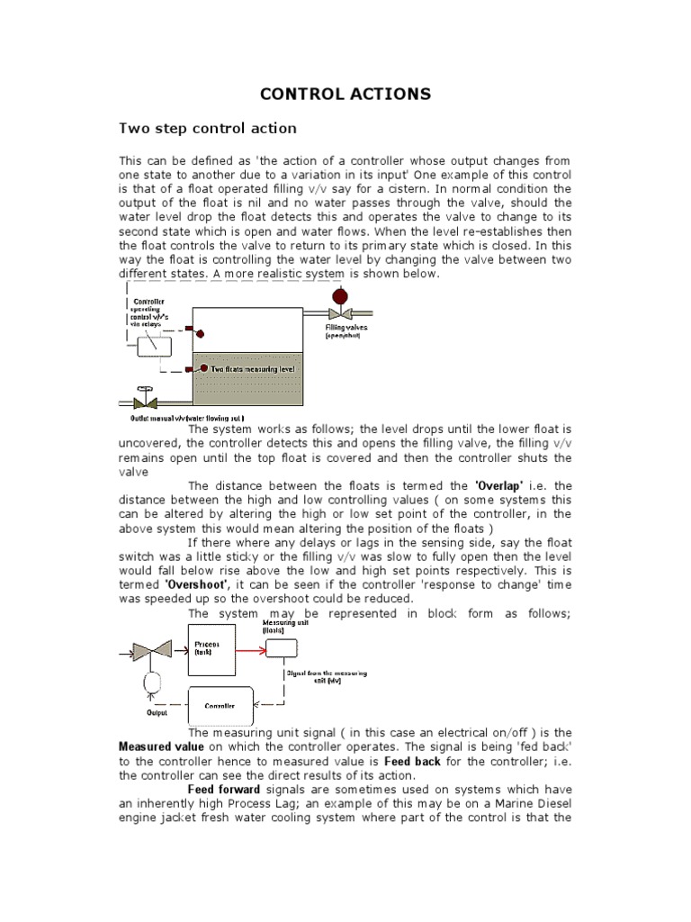 Control Actions: Two Step Control Action | PDF | Control Theory | Feedback