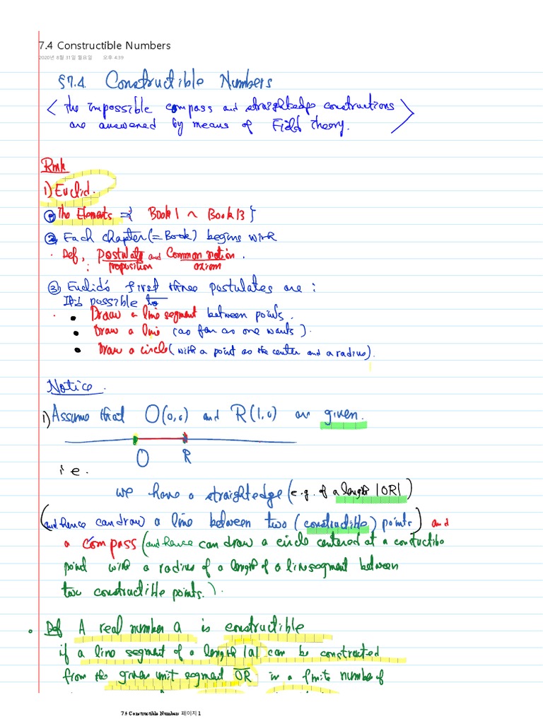 7.4 Constructible Numbers PDF | PDF