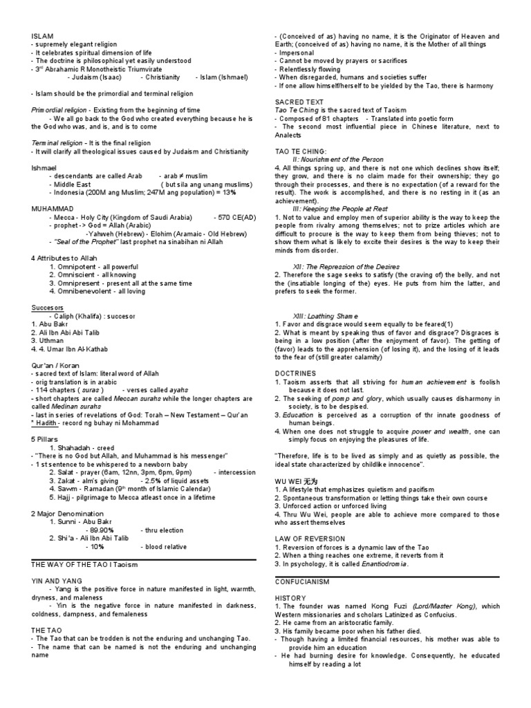 Tao Te Ching Is The Sacred Text of Taoism | PDF | Confucianism | Muhammad