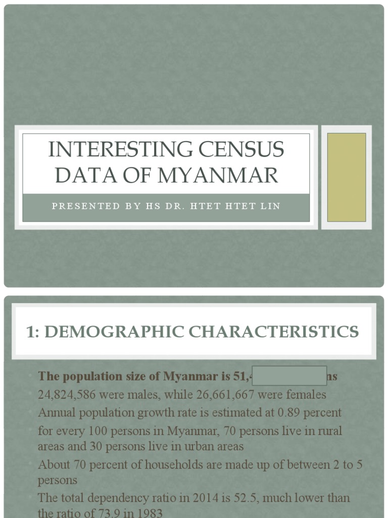 Myanmar Demographics and Census Insights | PDF | Life Expectancy ...