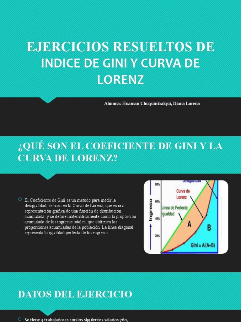 Ejercicios Resueltos de INDICE DE GINI Y CURVA - PPTX 2 | PDF ...