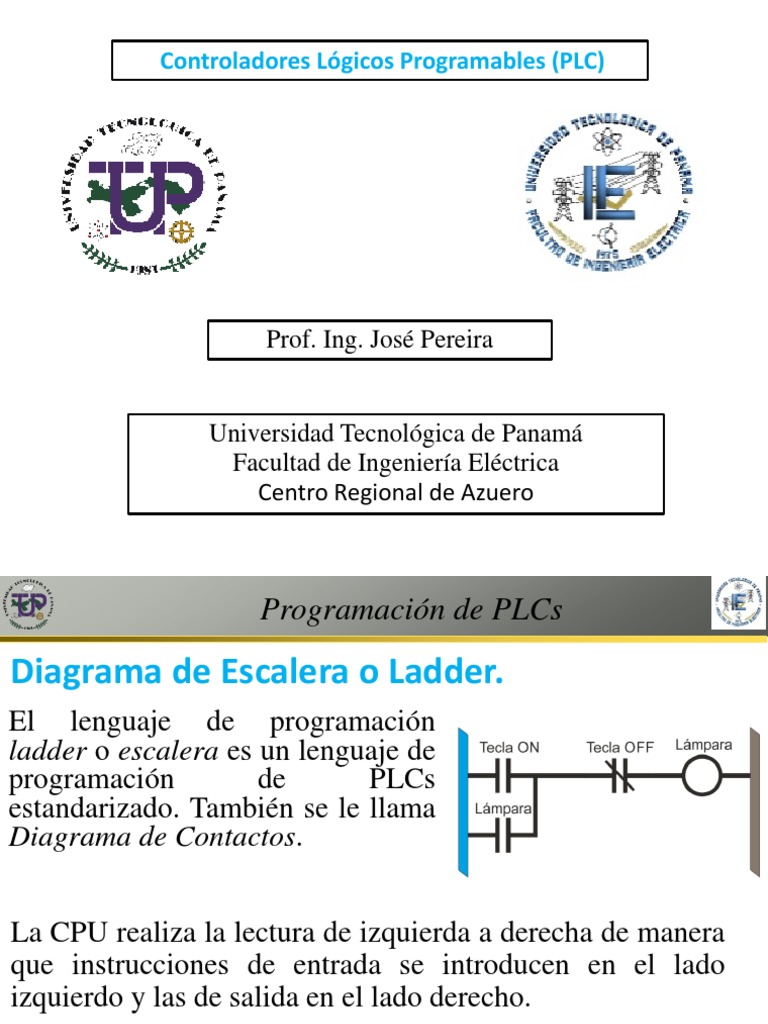 Programación de PLCs: Lenguaje Ladder | PDF | Controlador lógico programable | Ingeniería ...