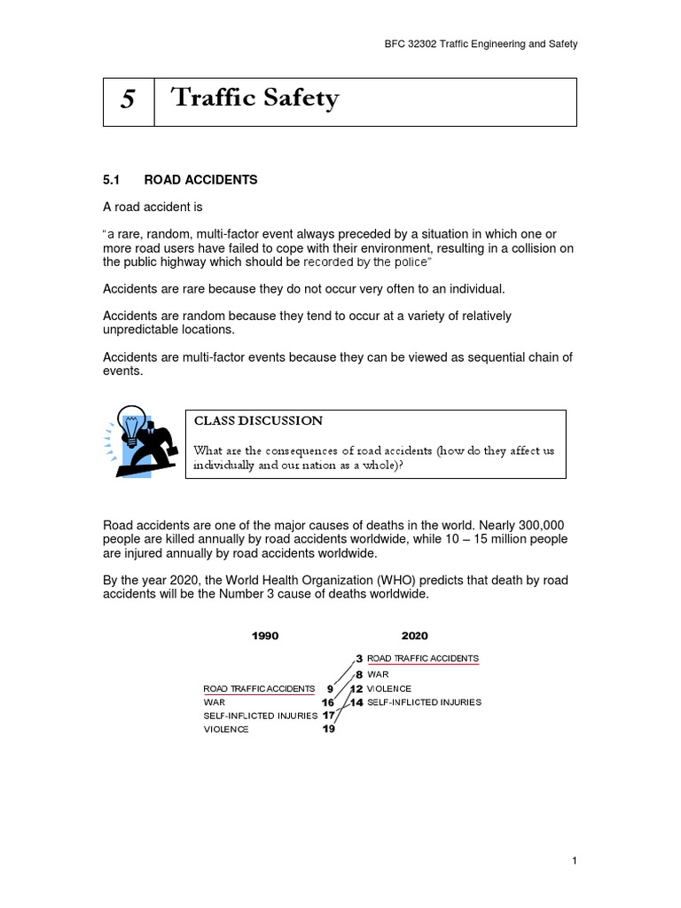 BFC32302 Chapter 5 Traffic Safety PDF | PDF | Traffic Collision | Traffic