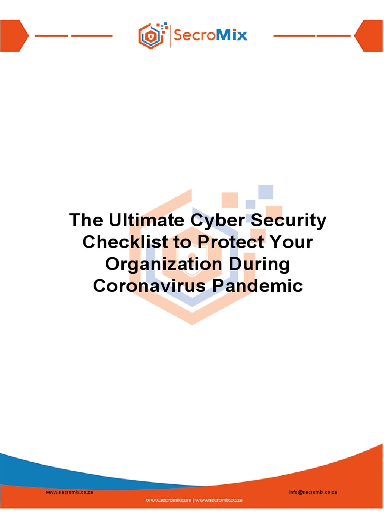 Remote Work Checklist Controls | PDF | Information Security | Cloud ...