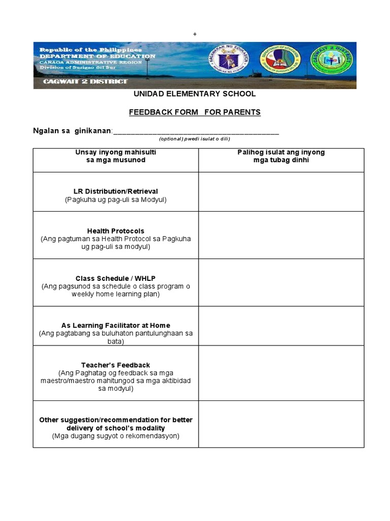 Feedback Forms | PDF