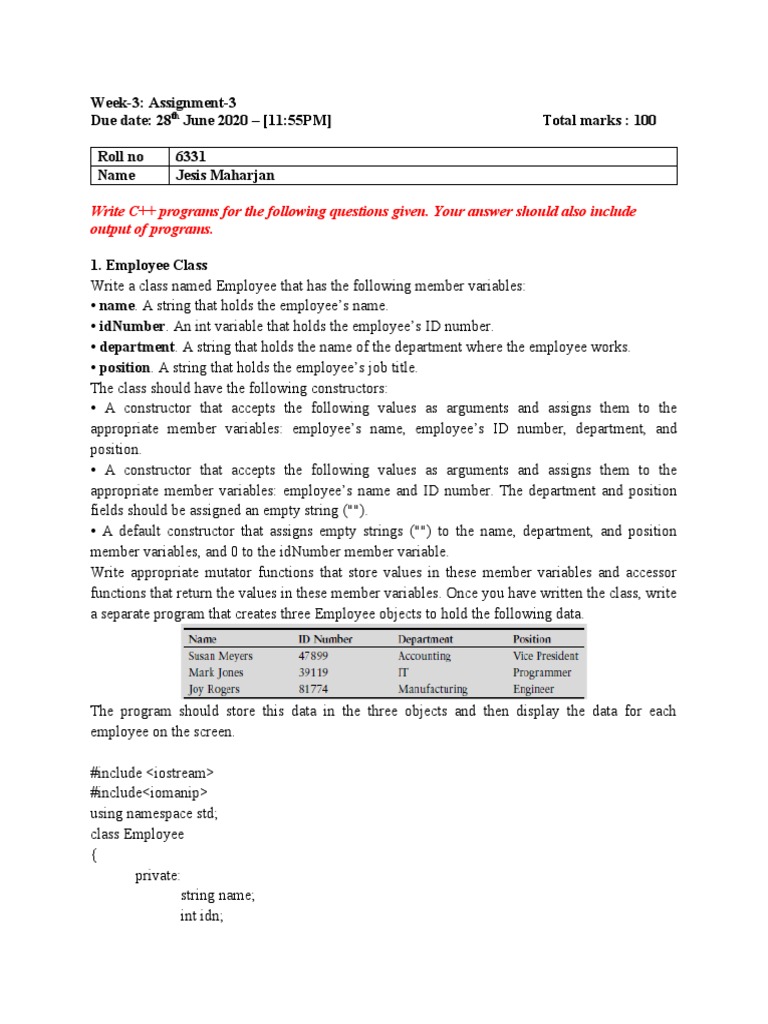 Write C++ Programs For The Following Questions Given. Your Answer Should Also Include Output of ...