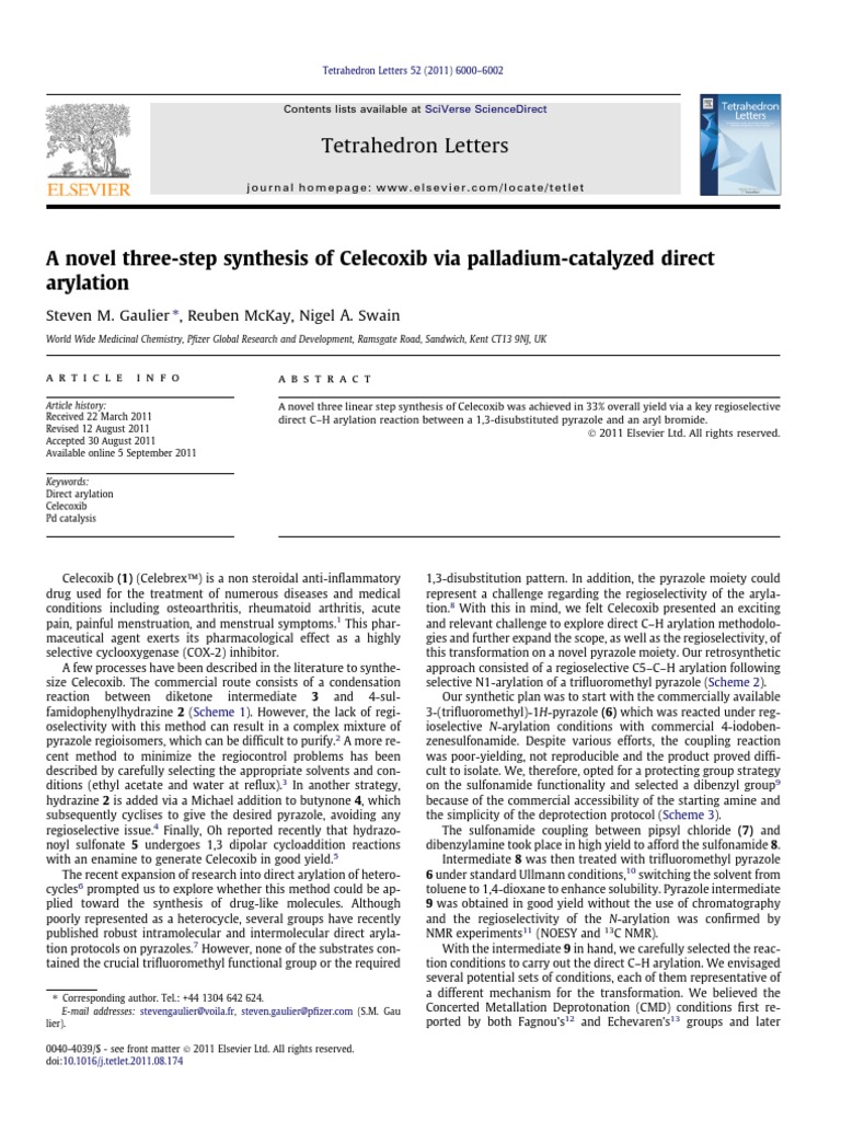 Tetrahedron Letters: Steven M. Gaulier, Reuben Mckay, Nigel A. Swain ...