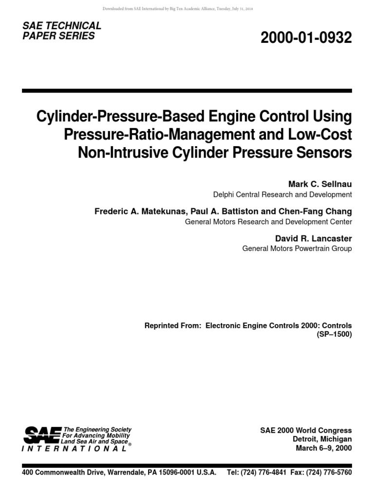 Cylinder-Pressure-Based Engine Control Using Pressure-Ratio-Management ...
