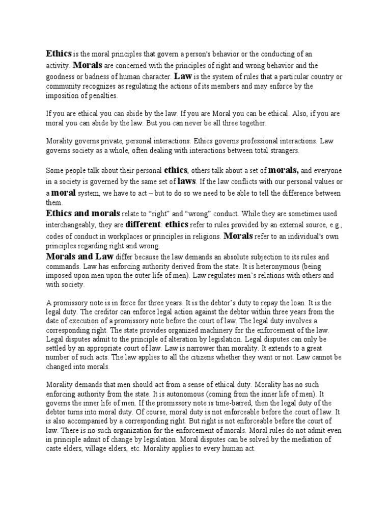Ethics Morals Law | Download Free PDF | Morality | Value (Ethics)