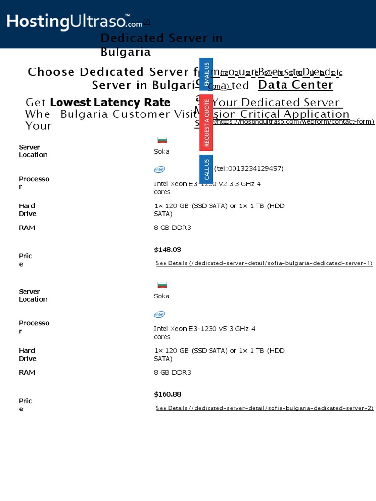 Dedicated Server in Bulgaria R o A Choose Dedicated Server F Server in Bulgari Data Center | PDF ...
