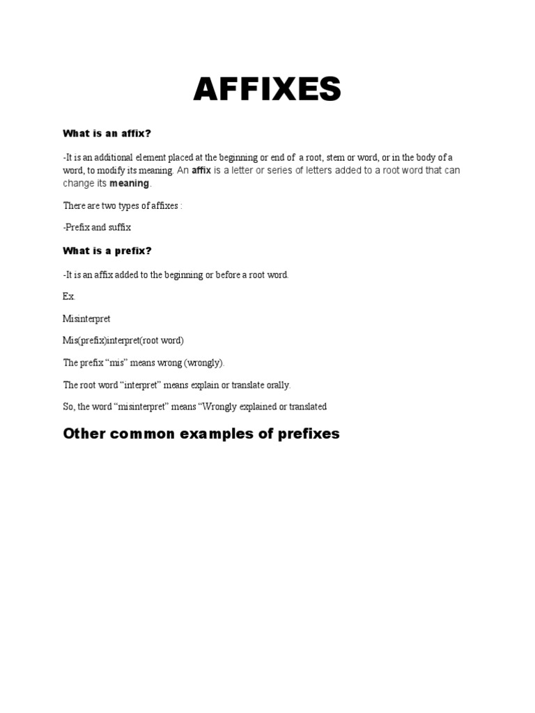 AFFIXES | PDF