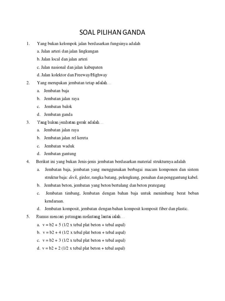 Soal KJJ Pilihan Ganda | PDF