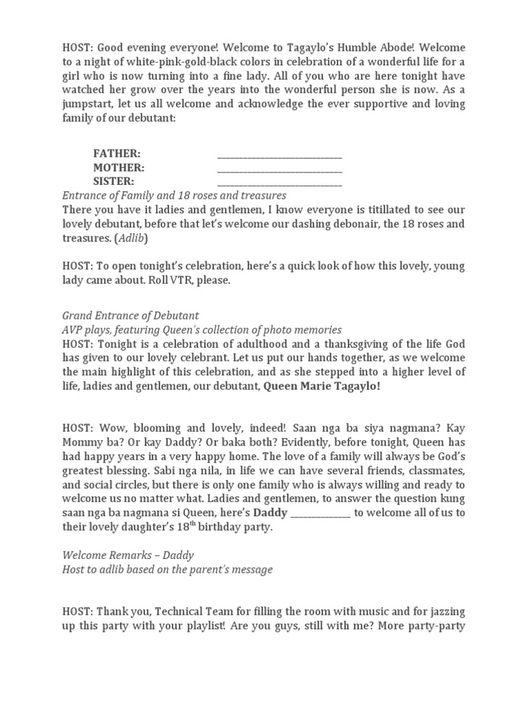 script-QUEEN'S DEBUT | PDF | Birthdays