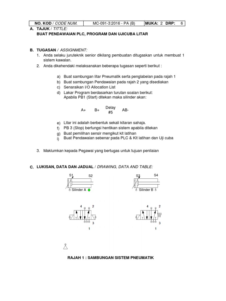 Soalan Set A Amali MC-091-3:2016 | PDF