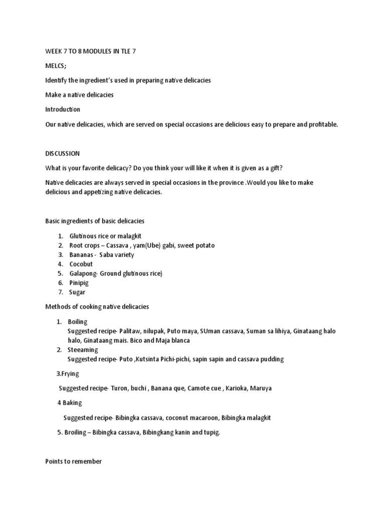 Week 7 To 8 Modules in Tle 7 | PDF