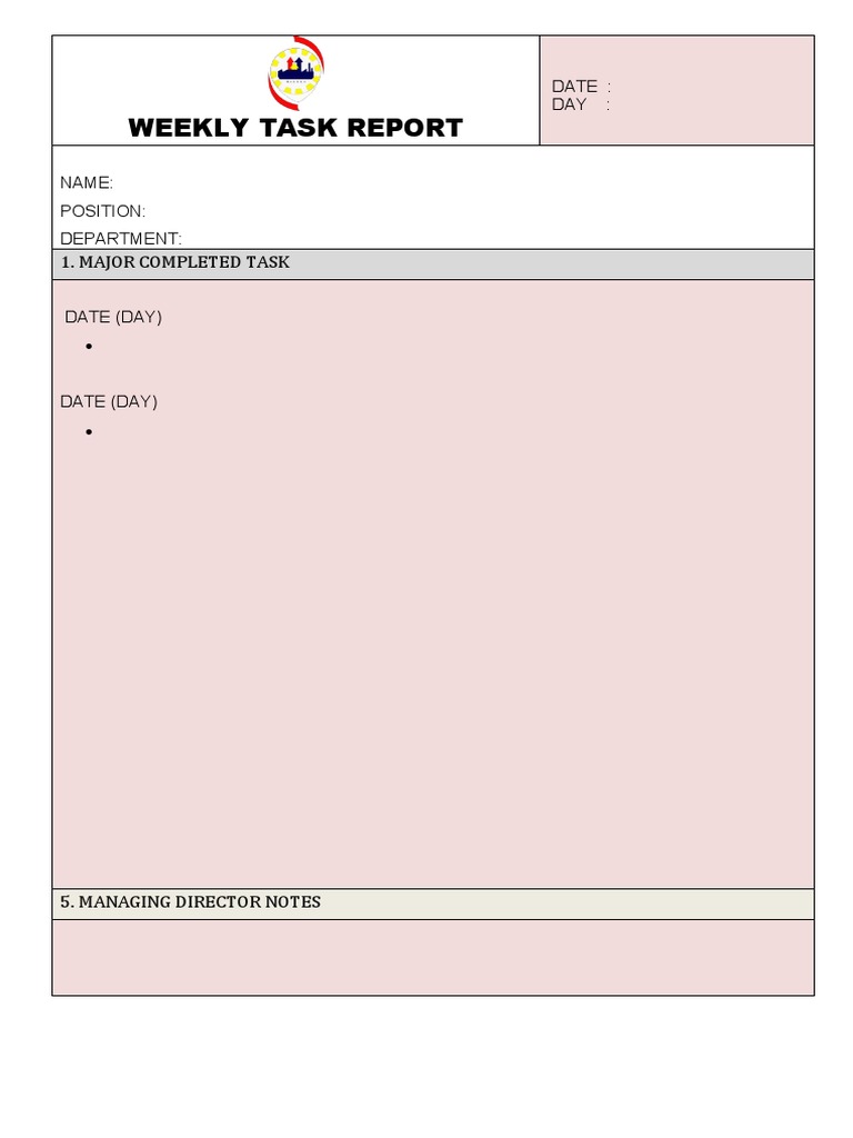 Weekly Task Report | PDF