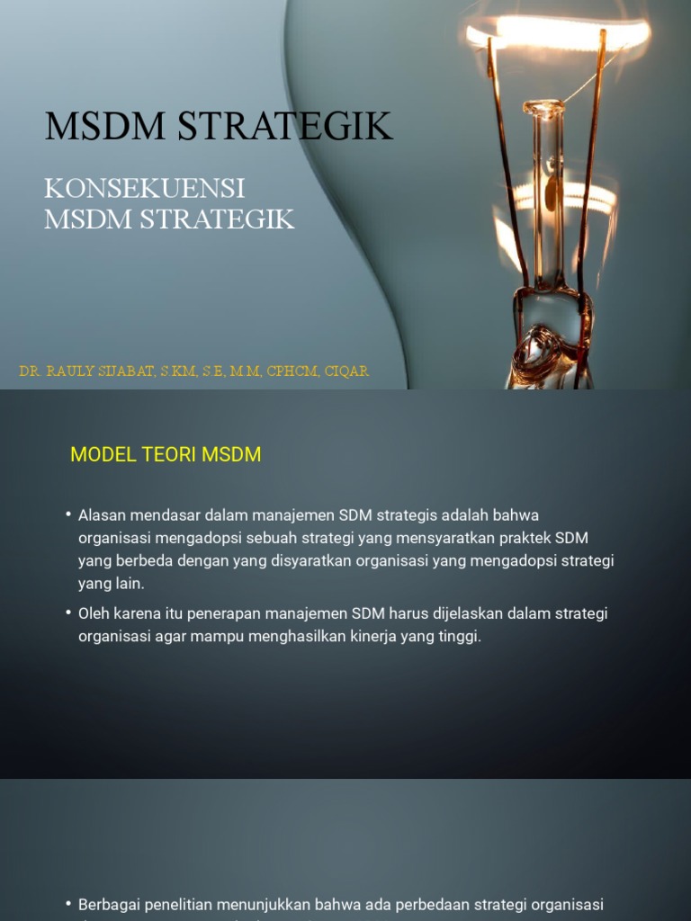 994 - Konsekuensi MSDM Strategik | PDF