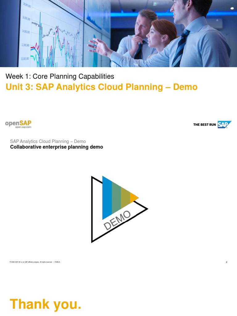 Unit 3: SAP Analytics Cloud Planning - Demo: Week 1: Core Planning Capabilities | PDF | Sap Se ...